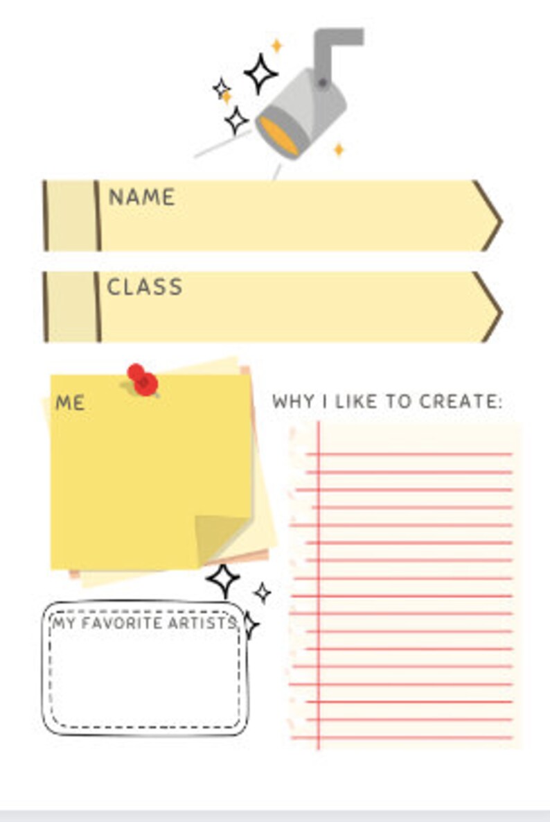 Artist Spotlight Bulletin Board Kit Printable - Art Class - Student ...