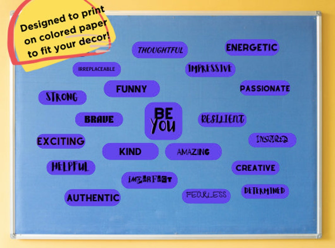 Be You Bulletin Board Kit Printable Color Print or Black and - Etsy