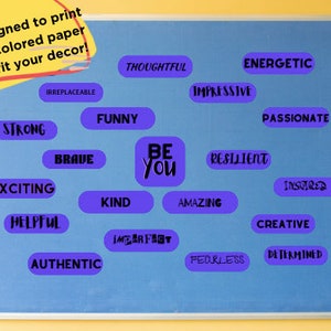 Be You Bulletin Board Kit Printable Color Print or Black and White ...