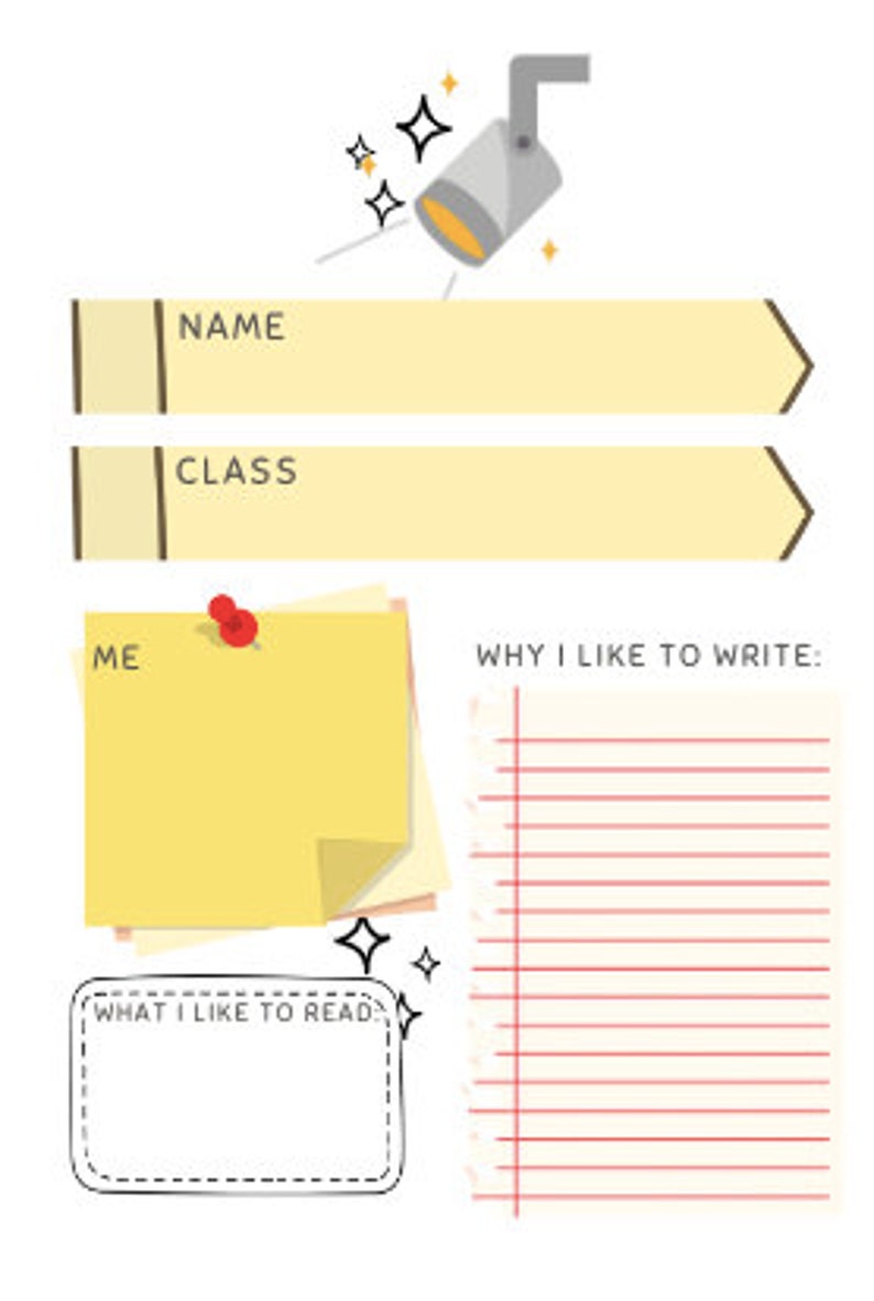 Writers Spotlight Bulletin Board Kit Printable - Language Arts Class ...