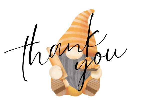 Gnome Thank You Card Printable - Party - Gift - Etsy