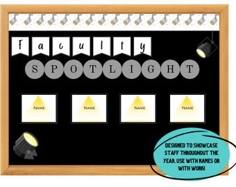 Staff Spotlight Bulletin Board Kit Printable - Etsy