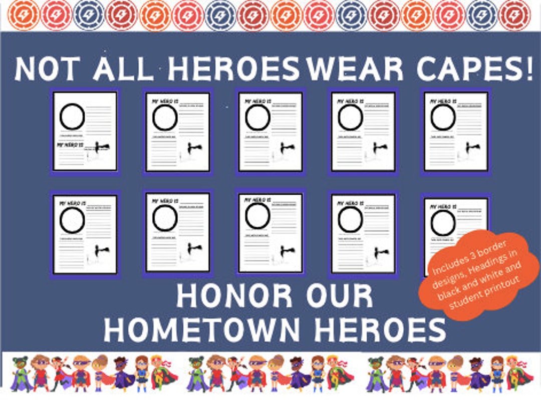 Hero Spotlight Bulletin Board Kit Printable No Capes - Etsy