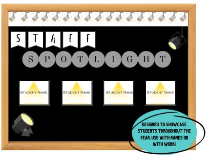 Staff Spotlight Bulletin Board Kit Printable - Etsy