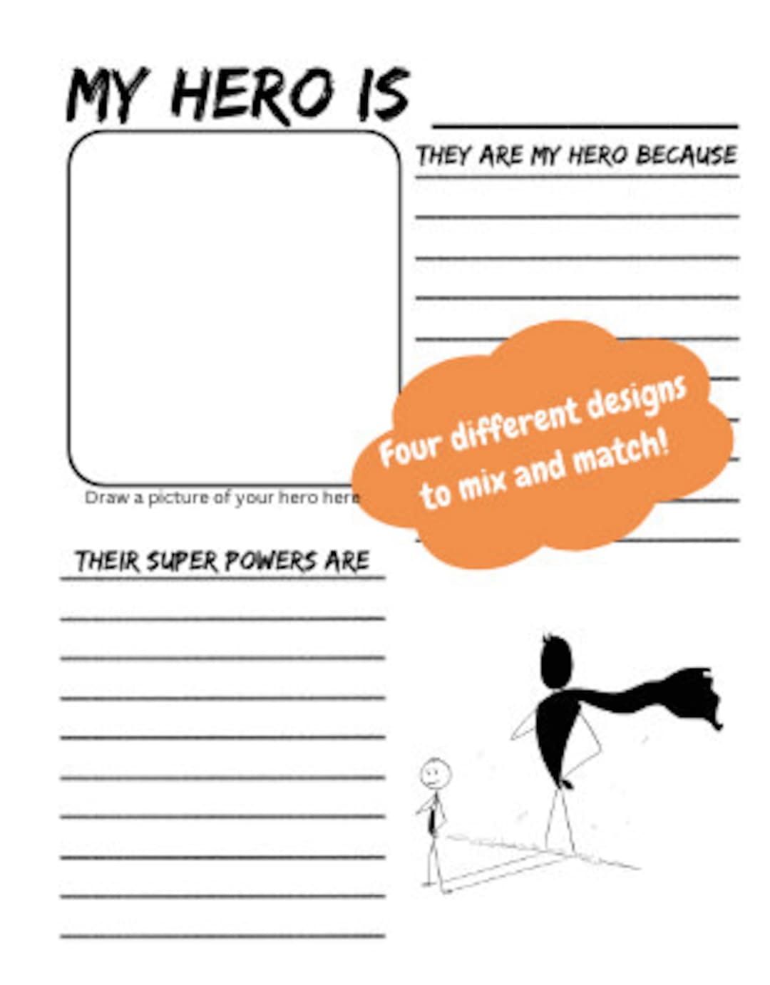 My Hero Activity Sheet - Etsy