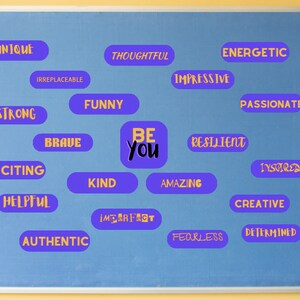 Be You Bulletin Board Kit Printable Color Print or Black and White ...
