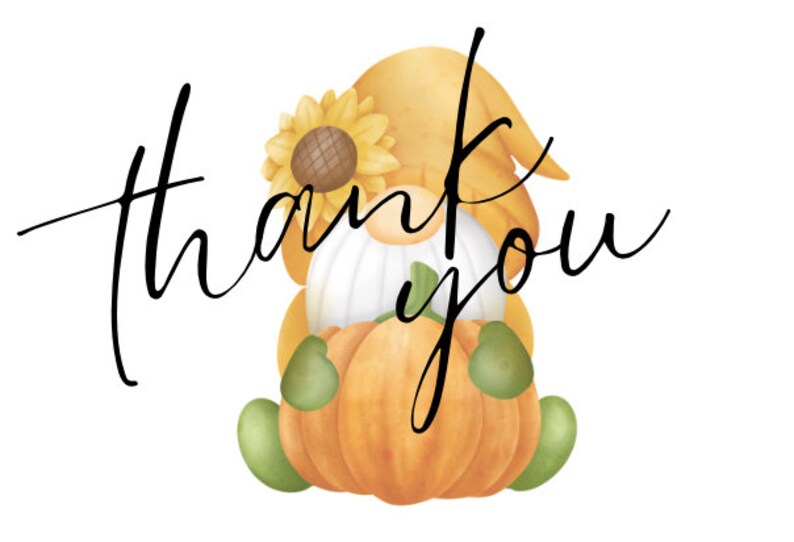 Gnome Thank You Card Printable - Party - Gift - Etsy