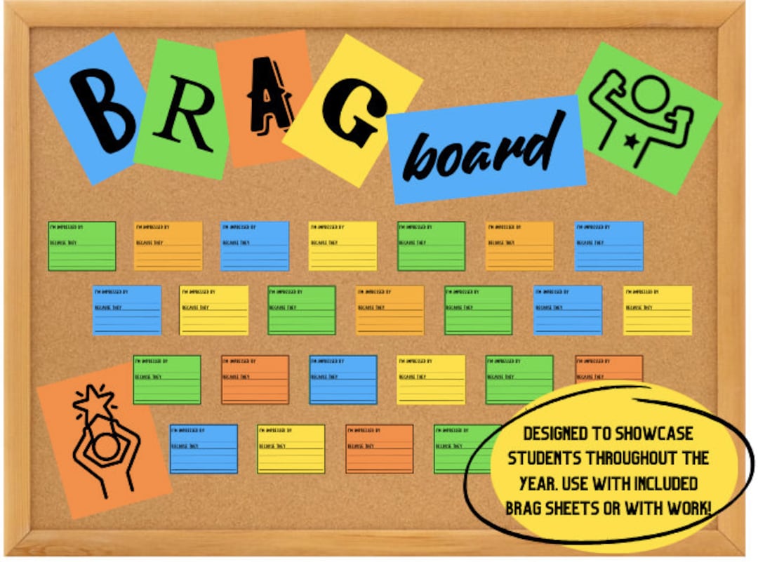 Brag Board Bulletin Board Kit Printable - Multiple Fonts - Etsy