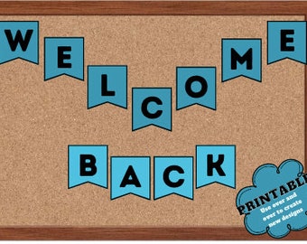 Editable Black and White Bunting Bulletin Board Banner Letters Black ...