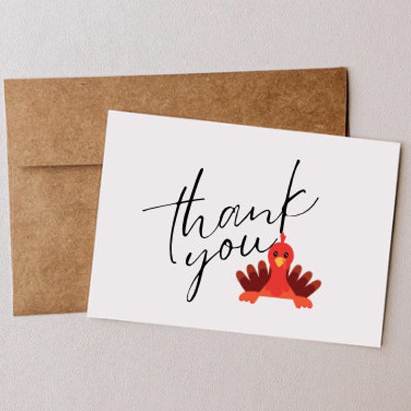 Turkey Thank You Card - Etsy