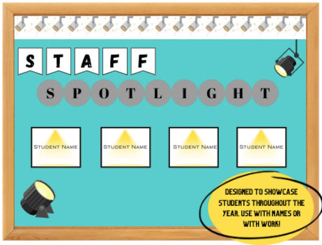 Staff Spotlight Bulletin Board Kit Printable - Etsy