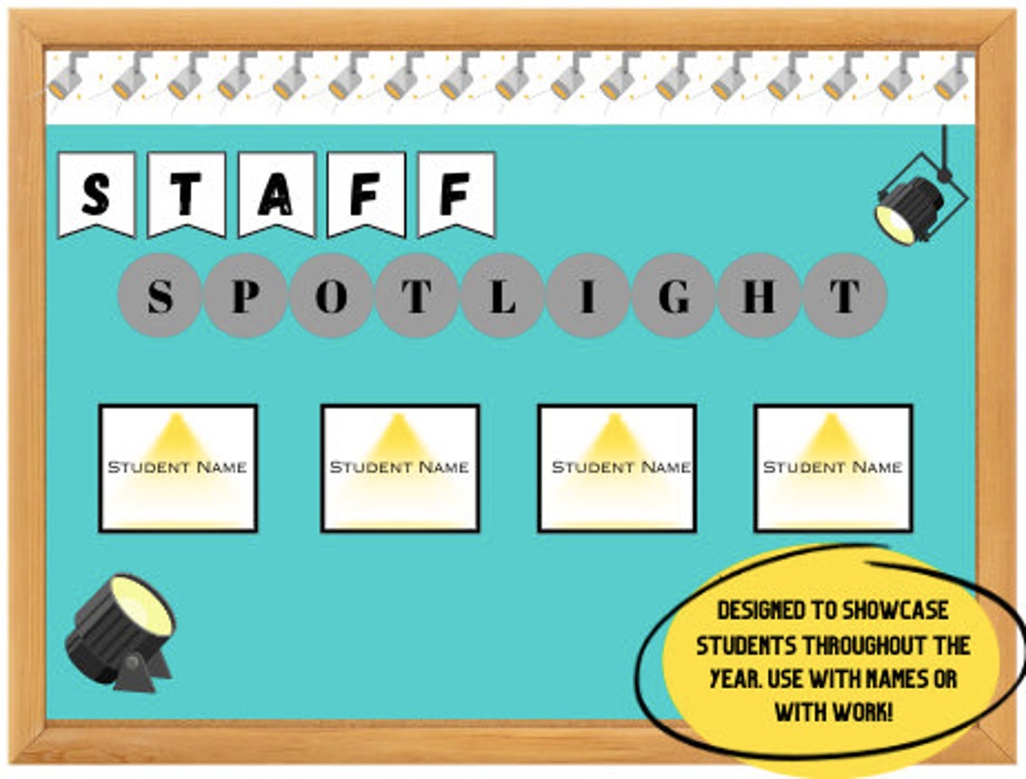 Staff Spotlight Bulletin Board Kit Printable - Etsy