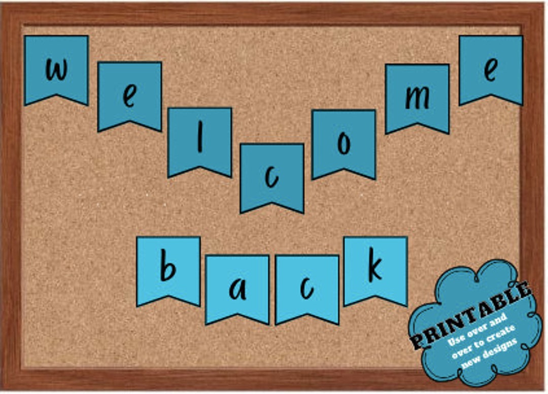 Bulletin Board Letters Bunting Lettering Printable Black and White ...