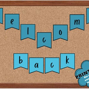 Bulletin Board Letters Bunting Lettering Printable Black and White ...