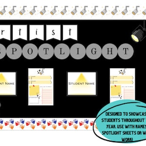 Artist Spotlight Bulletin Board Kit Printable - Art Class - Student ...