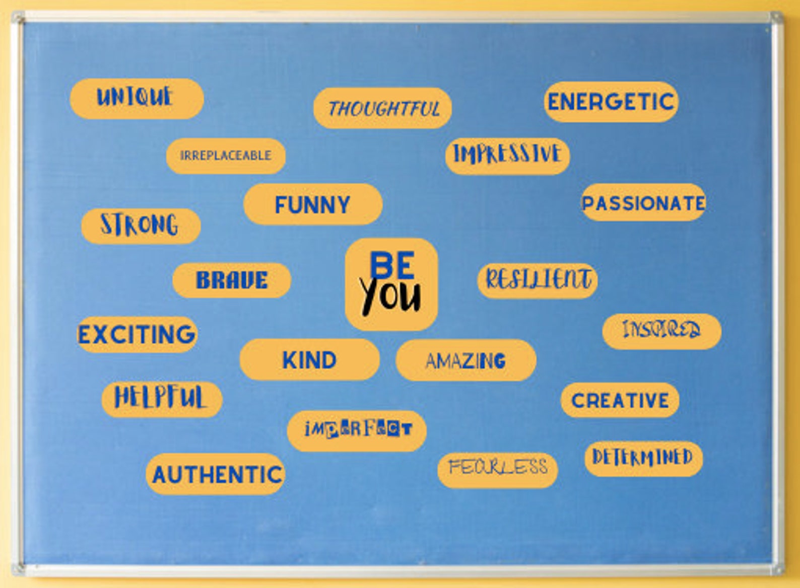 Be You Bulletin Board Kit Printable Color Print or Black and White ...