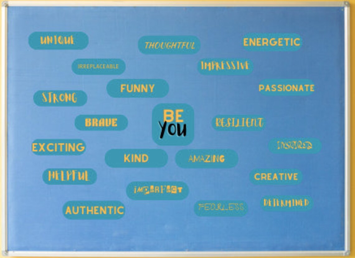 Be You Bulletin Board Kit Printable Color Print or Black and White ...