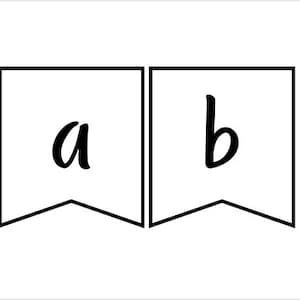 Bulletin Board Letters Bunting Lettering Printable Black and White ...