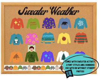 PRINTABLE Sweater Weather Bulletin Board Pack | Printable Bulletin ...