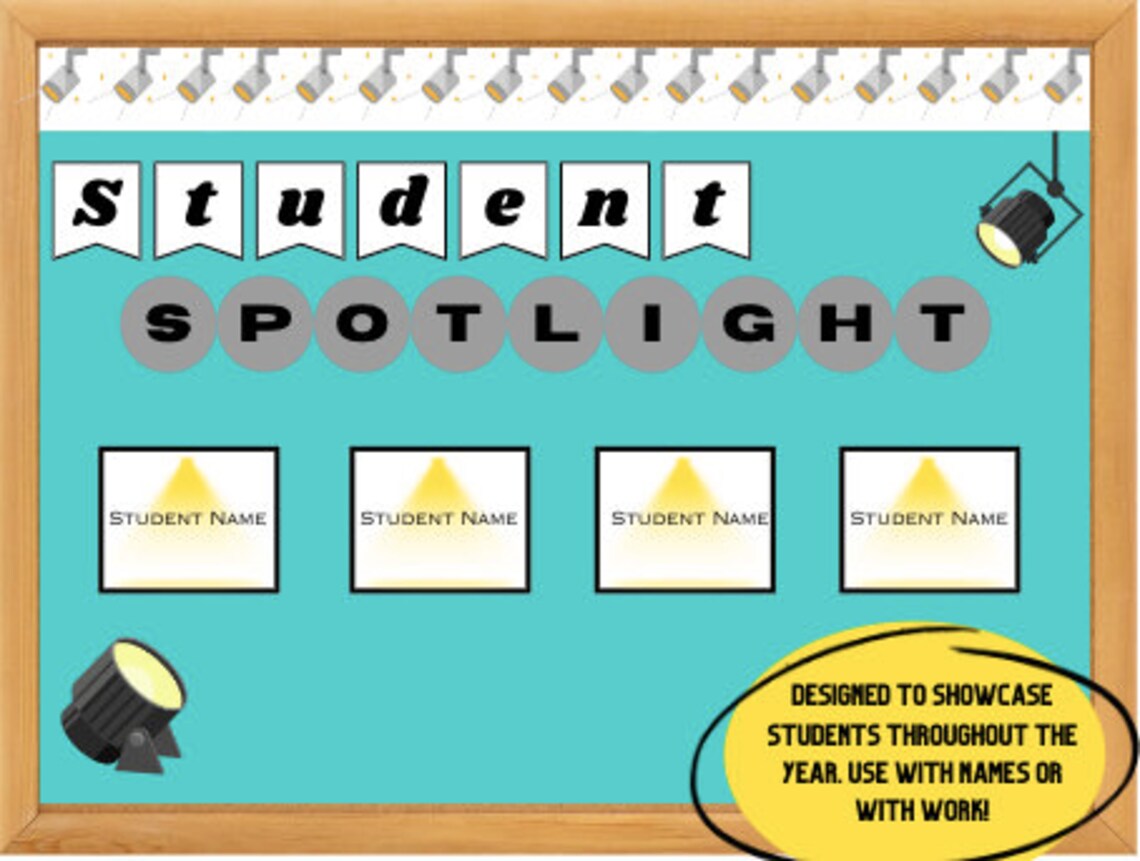 Student Spotlight Bulletin Board Kit Printable - New Fonts - Etsy