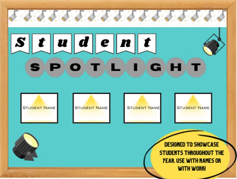 Student Spotlight Bulletin Board Kit Printable - New Fonts - Etsy Student Spotlight Bulletin Board Kit Printable - New Fonts - Etsy