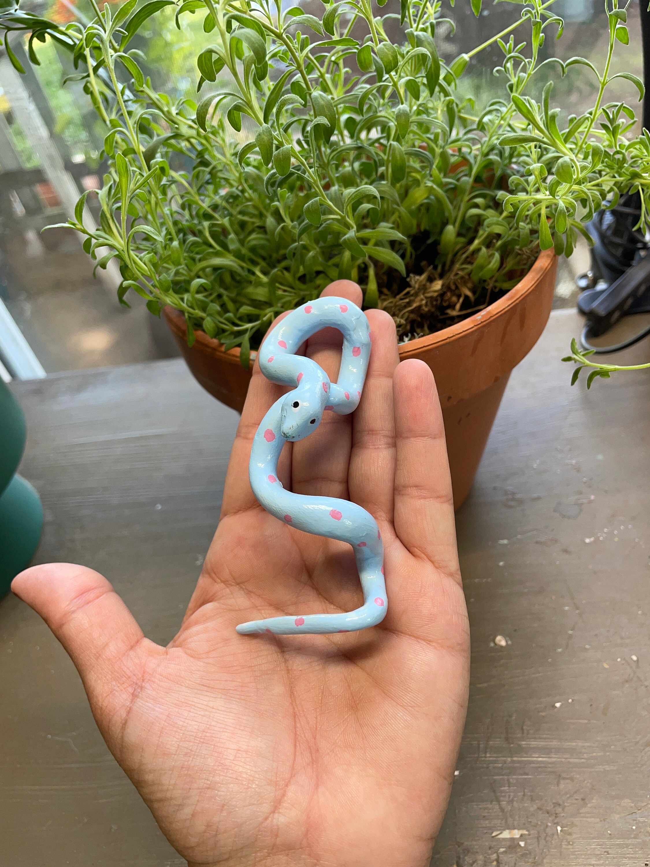 Snake Flower Pot Decor, Houseplants , Polymer Clay, Potted Plants or ...