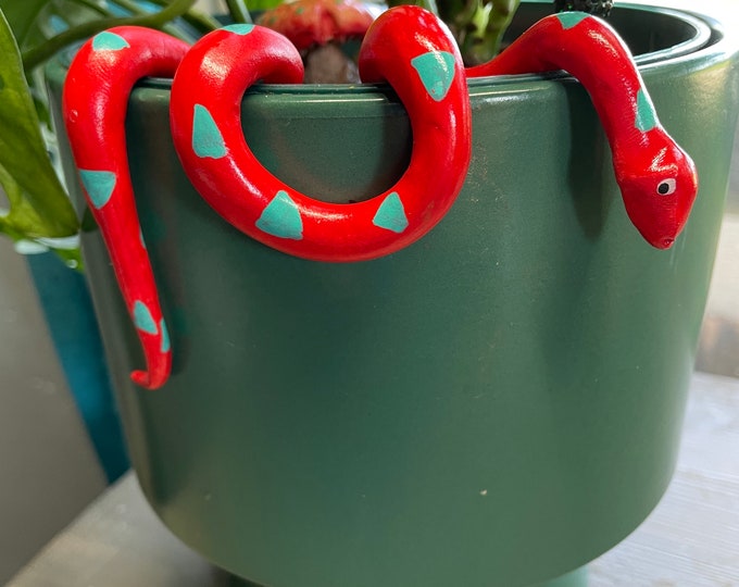 Snake Flower Pot Decor, Houseplants , Polymer Clay, Potted Plants or ...