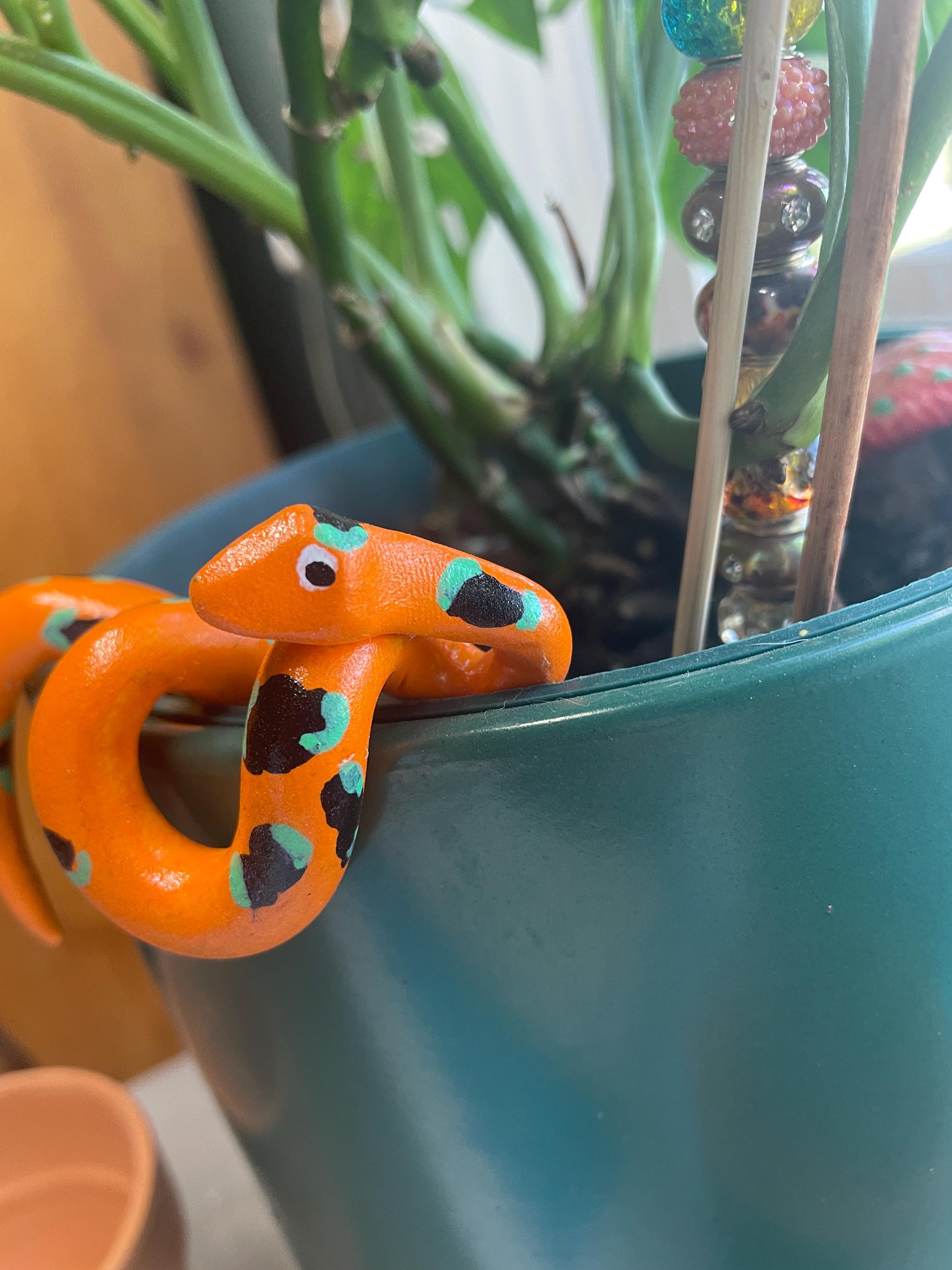 Clay Snake Flower Pot Decor, Houseplants , Polymer Clay, Potted Plants ...