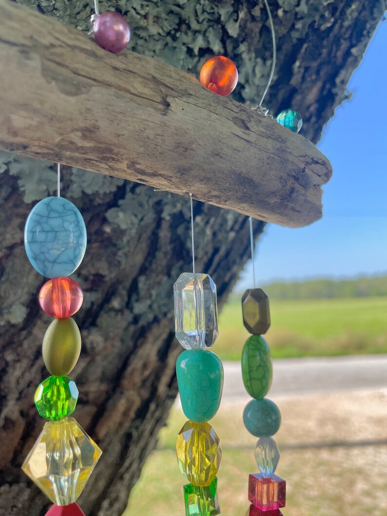 Rainbow Beaded Suncatcher Boho Chic Sparkly - Etsy