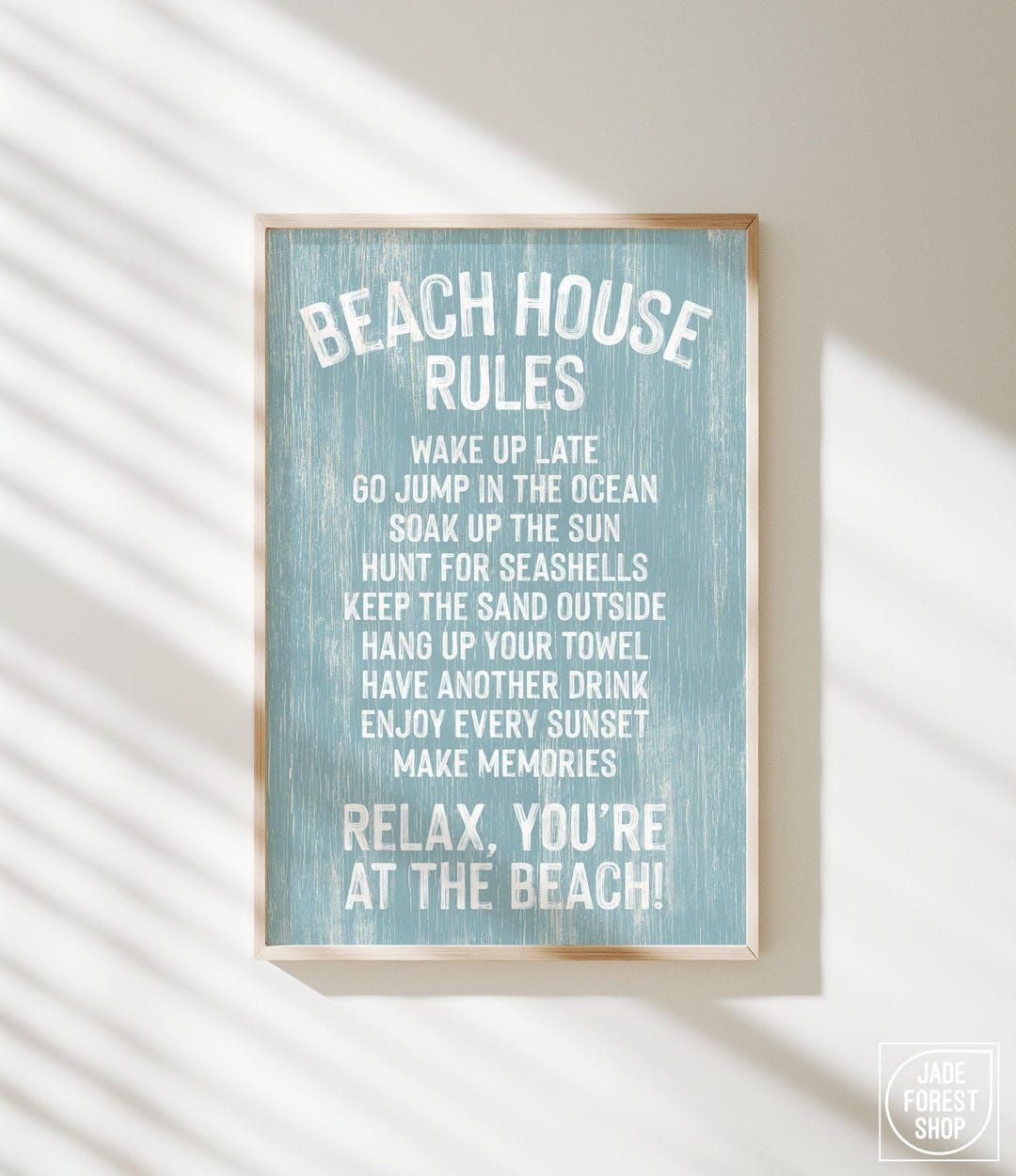 Vintage Beach House Rules Sign - Light Blue Coastal Decor - Etsy