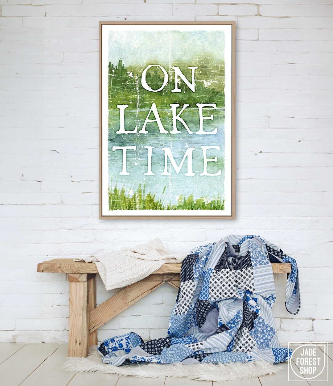 ON LAKE TIME > Watercolor Print, Lake House Decor, Coastal Wall Art ...