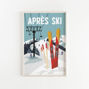 Vintage APRES SKI Sign, Apres Ski Wall Print, Vintage Ski Poster, Retro ...