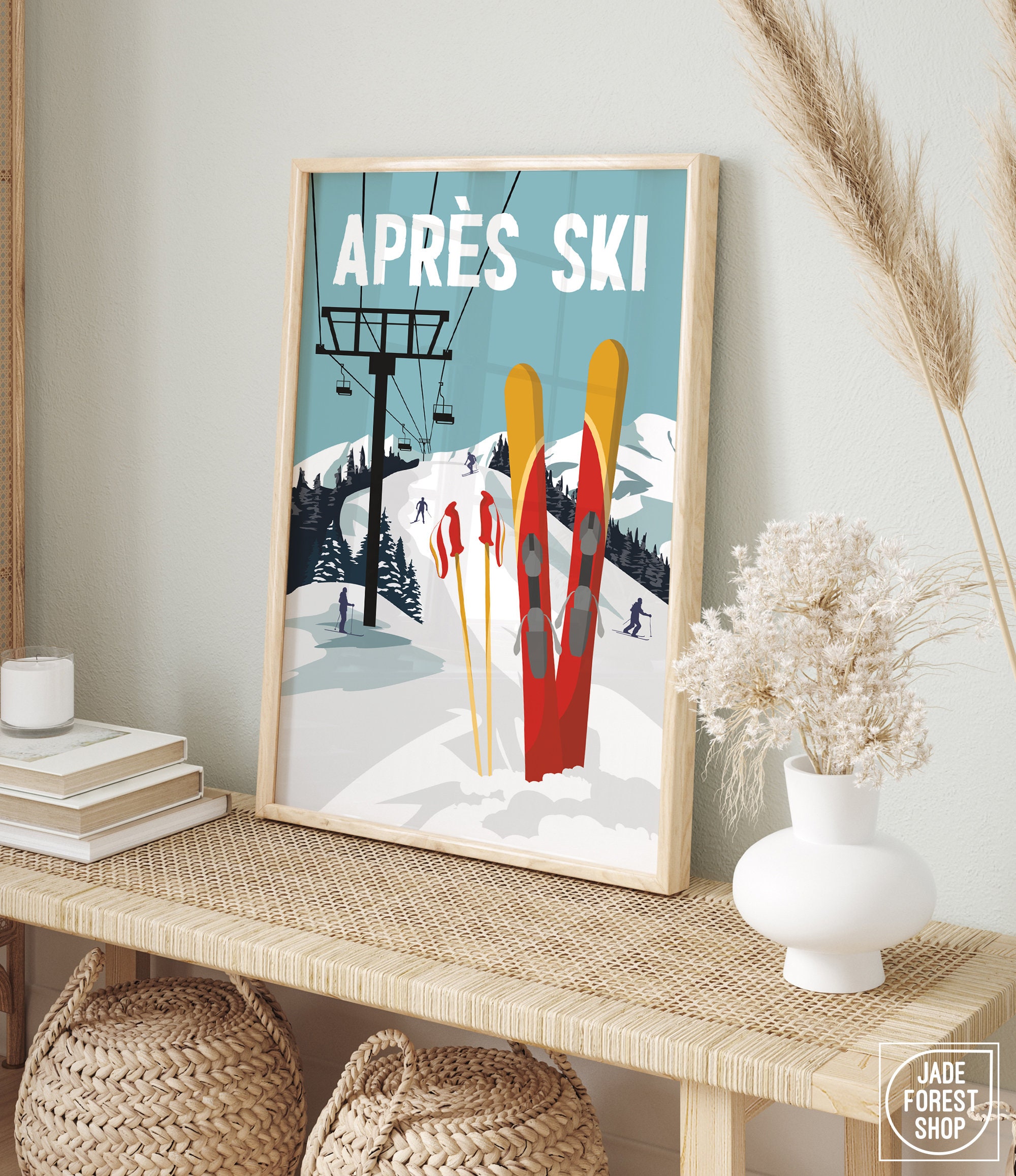 Vintage APRES SKI Sign, Apres Ski Wall Print, Vintage Ski Poster, Retro ...