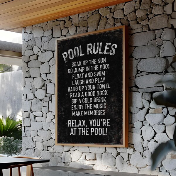 Pool Rules - Etsy