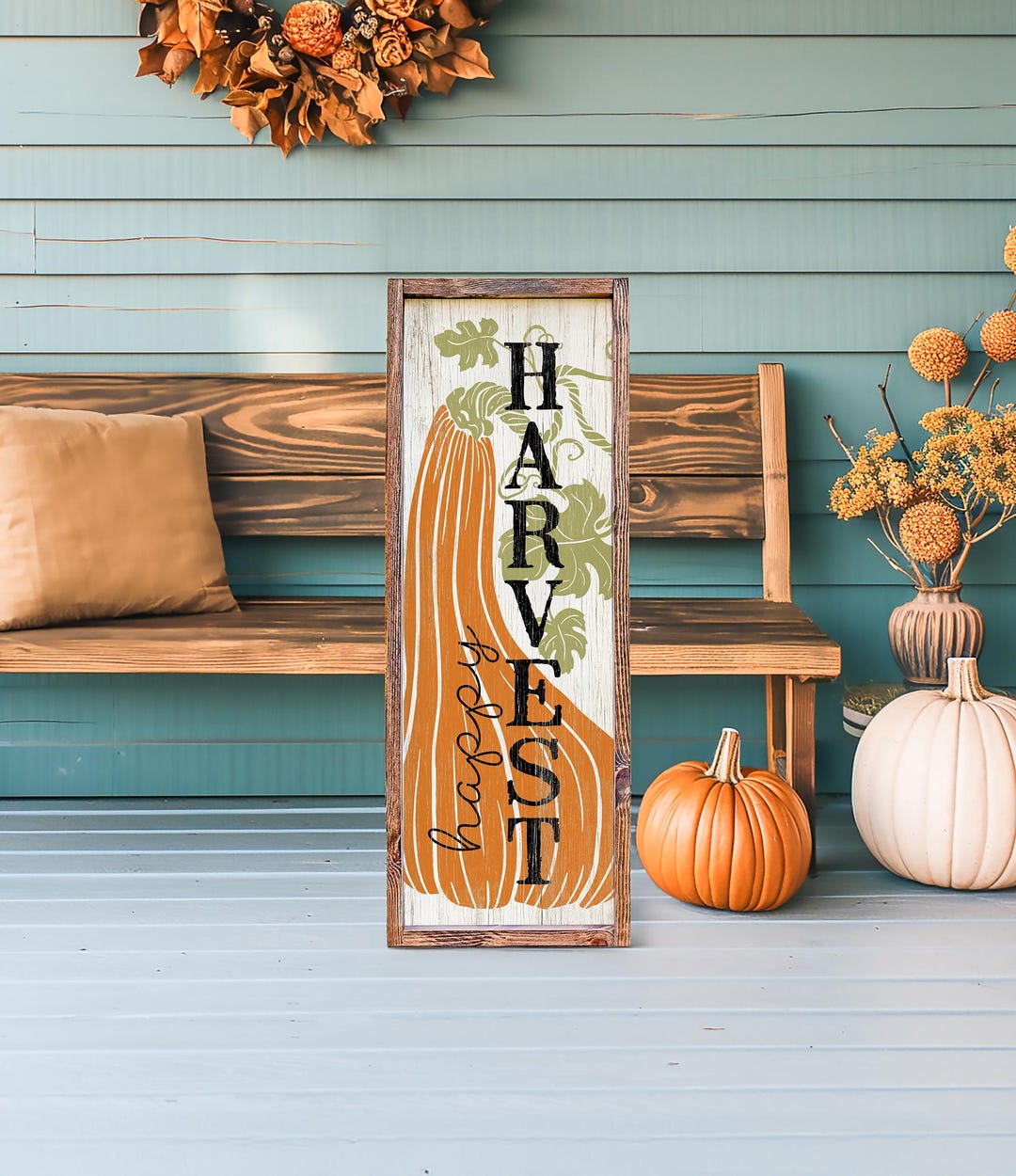 Happy Harvest Fall Sign, Extra Large Fall Wall Decor, Fall Harvest ...