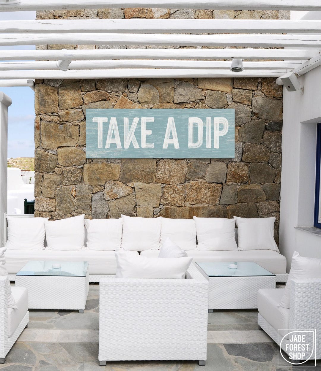 Beach Wall Art: Tide Blue and White Coastal Sign (canvas or Aluminum ...