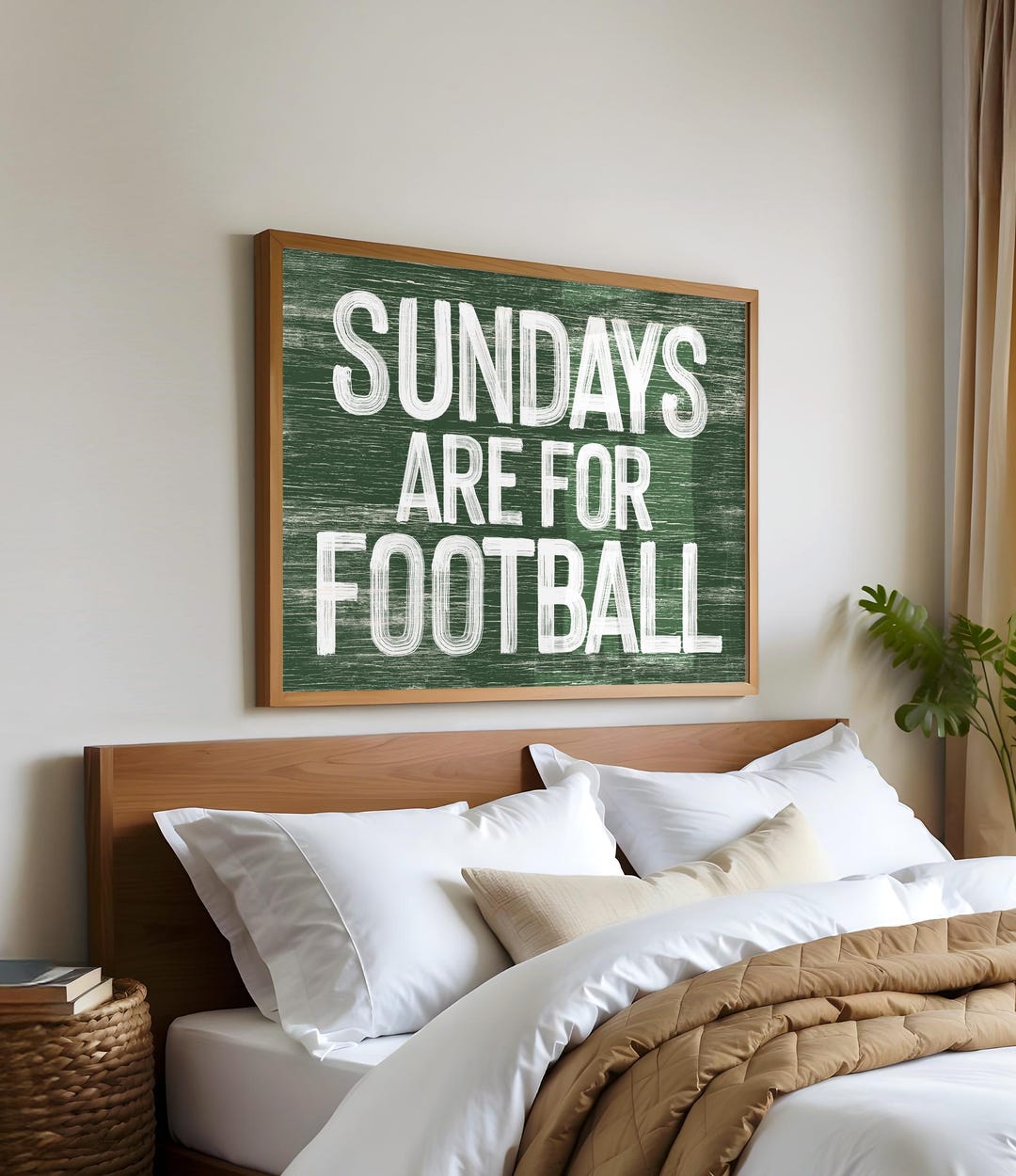 Football Wall Sign: Vintage Style - Faux Wood for Man Cave - Etsy