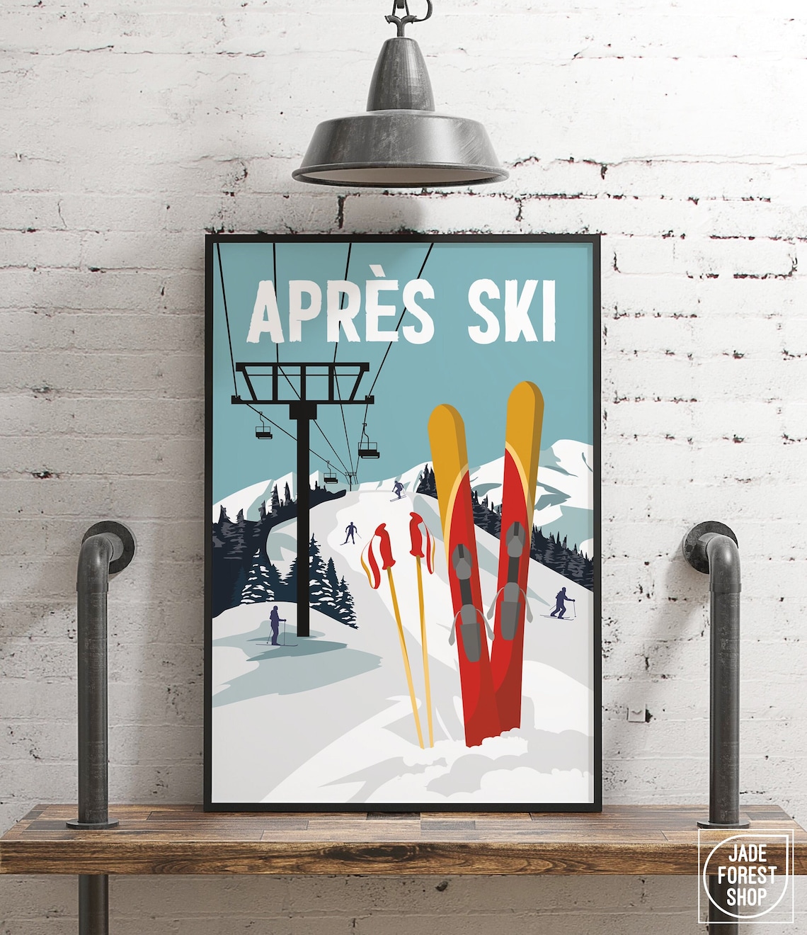 Vintage APRES SKI Sign, Apres Ski Wall Print, Vintage Ski Poster, Retro ...