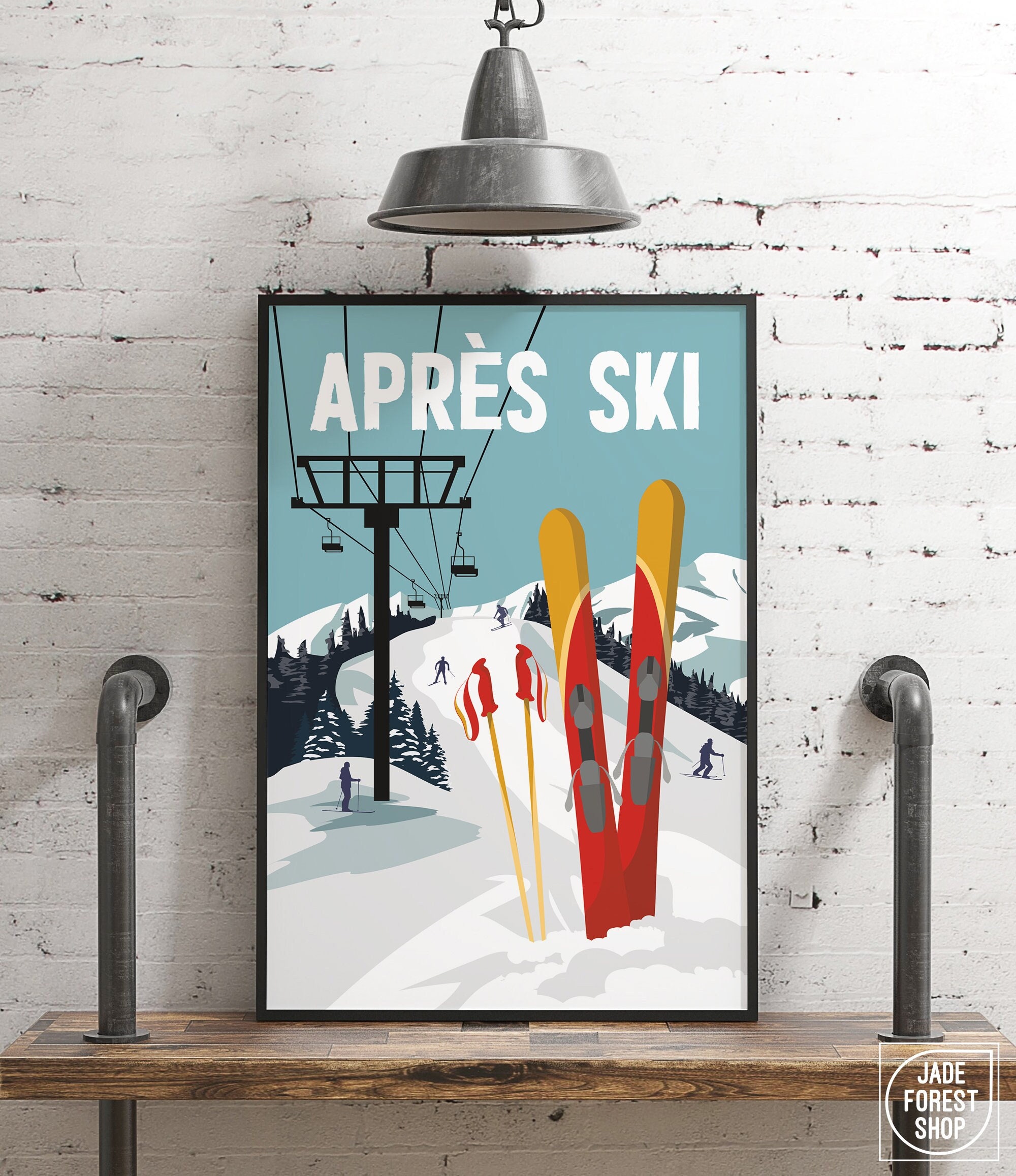 Vintage APRES SKI Sign, Apres Ski Wall Print, Vintage Ski Poster, Retro ...