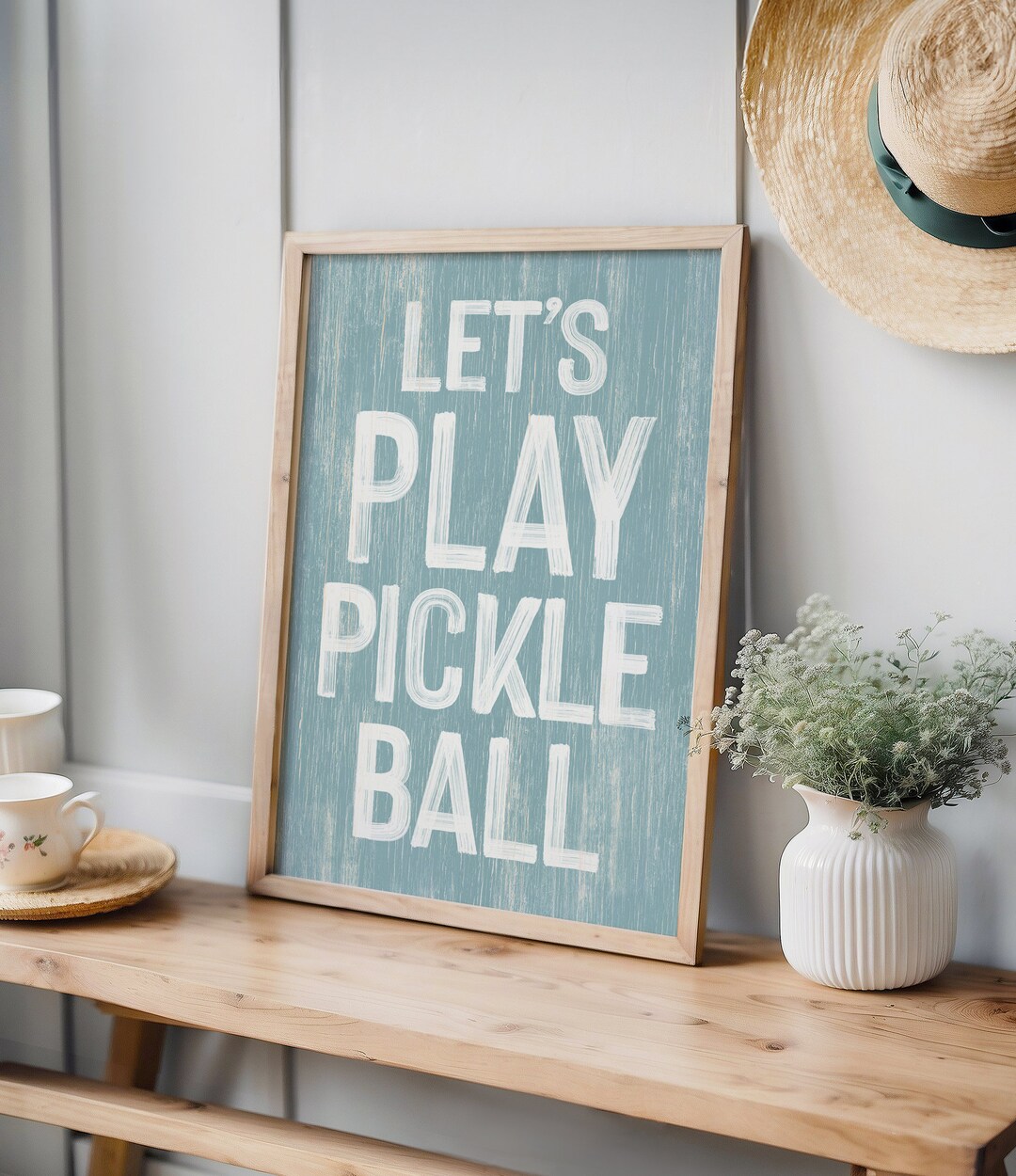 Tide Blue Pickleball Poster, Lets Play Pickleball Sign, Pickleball ...