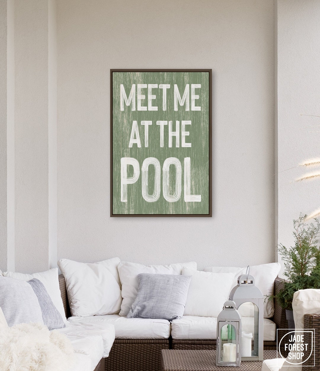 Vintage Pool Sign Green, Retro Pool Poster, Meet Me at Pool Decor ...
