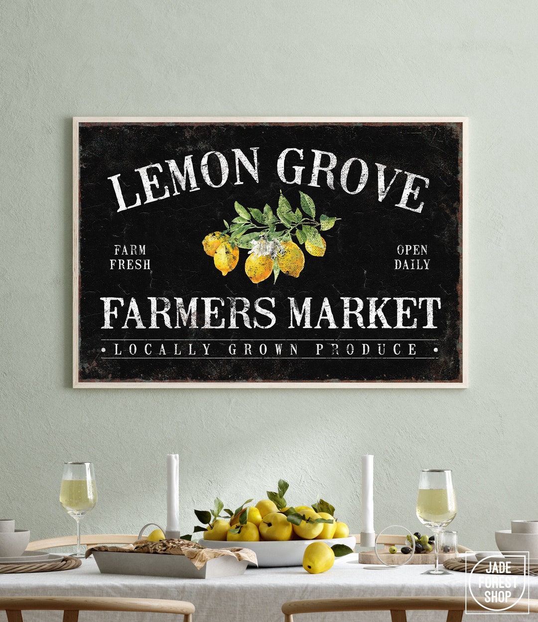 Lemon Grove Farmers Market Sign, Vintage Farmers Market Poster, Perfect ...