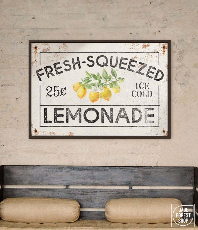 Rustic Fresh Squeezed Lemonade Sign, Vintage Farmers Market Decor ...