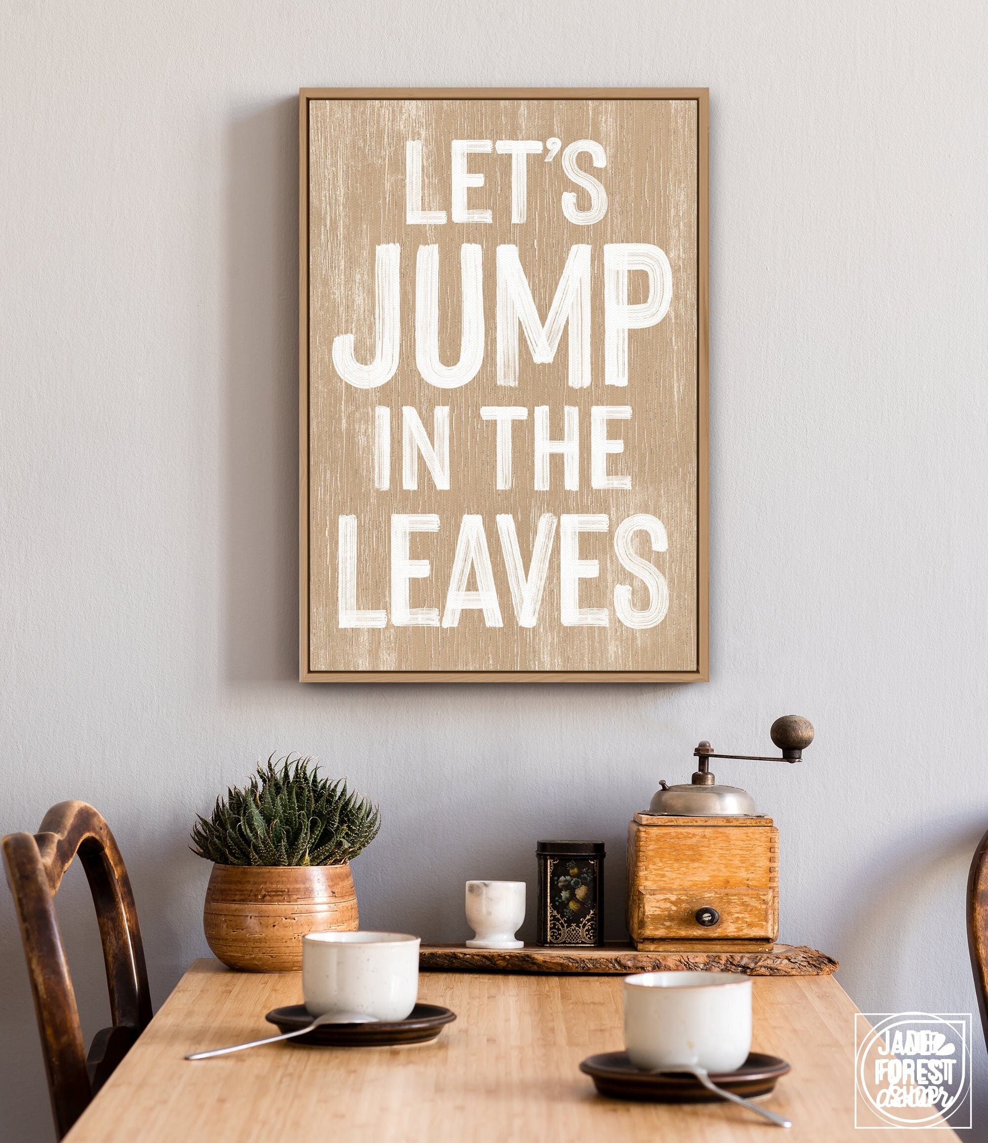 Let's Jump in the Leaves Modern Farmhouse Sign Autumn - Etsy