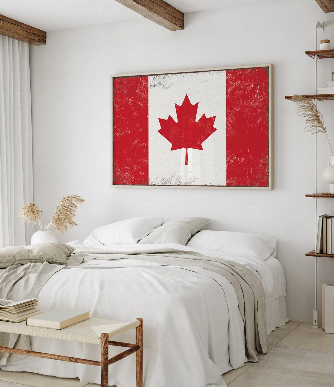 Canada Flag Metal Sign, Rustic Painted Wall Art With Rusted Edges ...