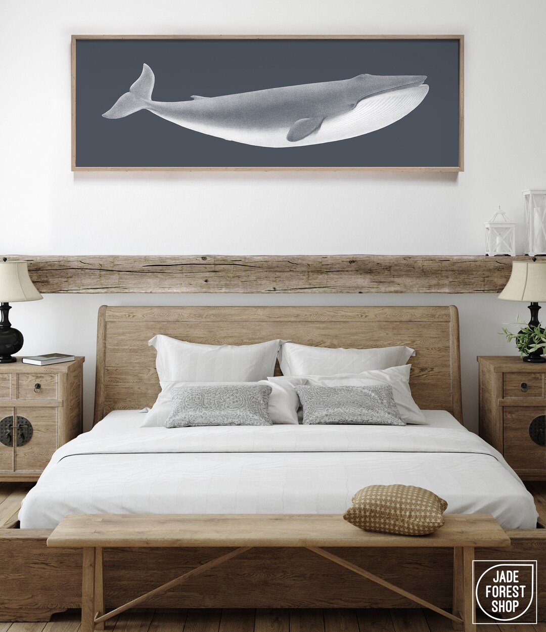 Long Skinny Framed Whale Poster, Vintage Whale Signs, Nautical Canvas ...