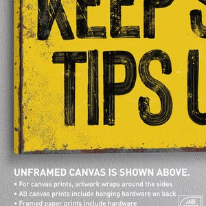 Vintage Yellow "keep Ski Tips Up" Sign > Faux Rusty Edges, Antique Ski ...