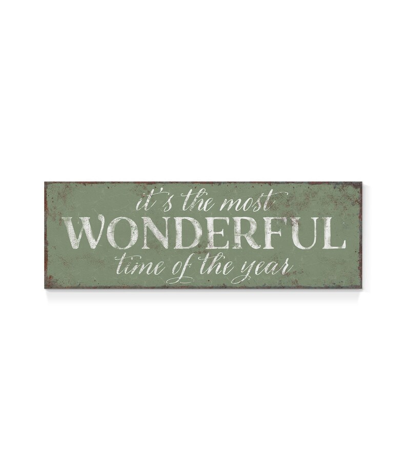 Holiday Wall Art Print: 'most Wonderful Time' in Seagrass Green - Etsy