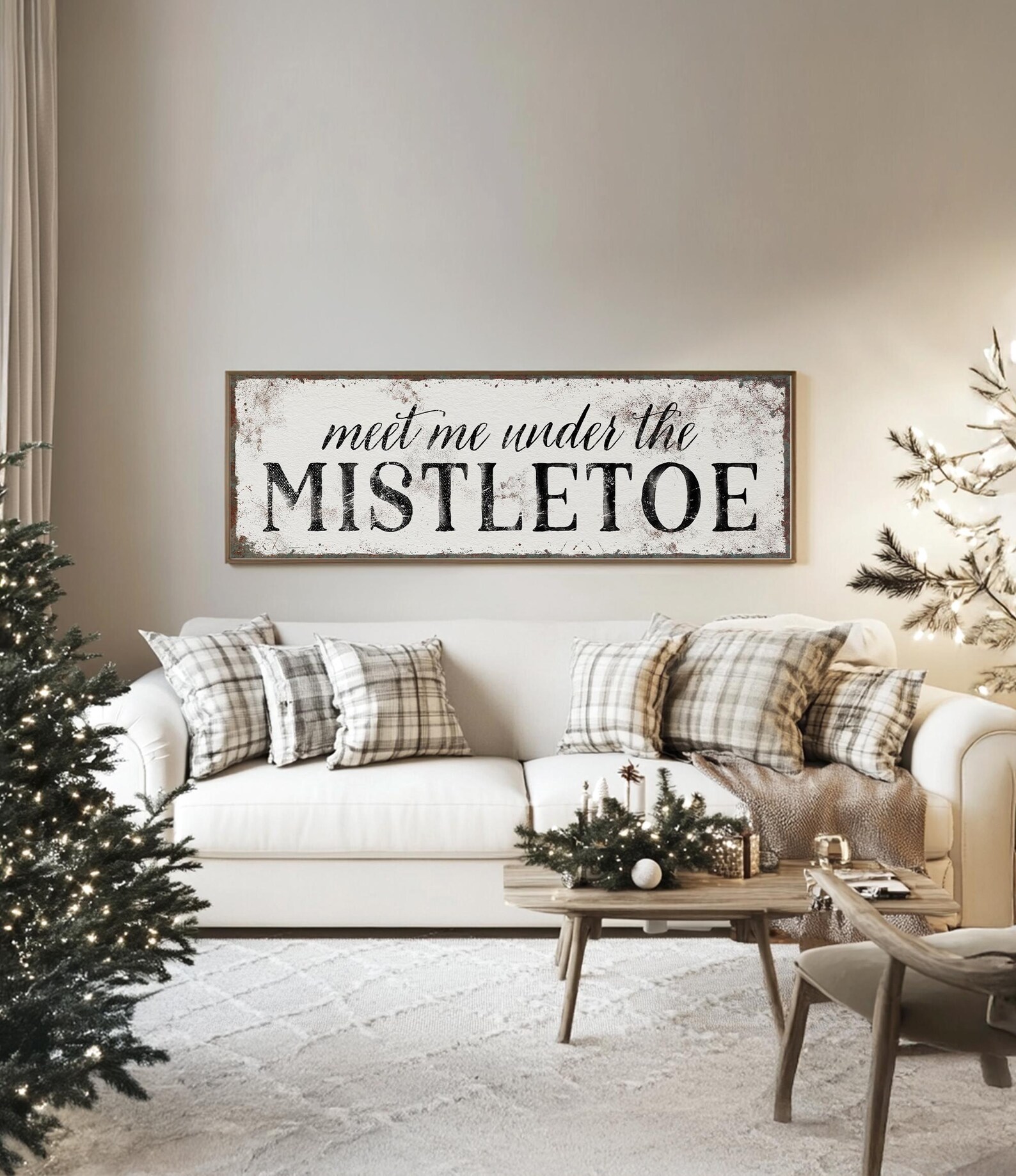 Meet Me Under the Mistletoe Sign: Vintage Farmhouse Christmas Decor ...
