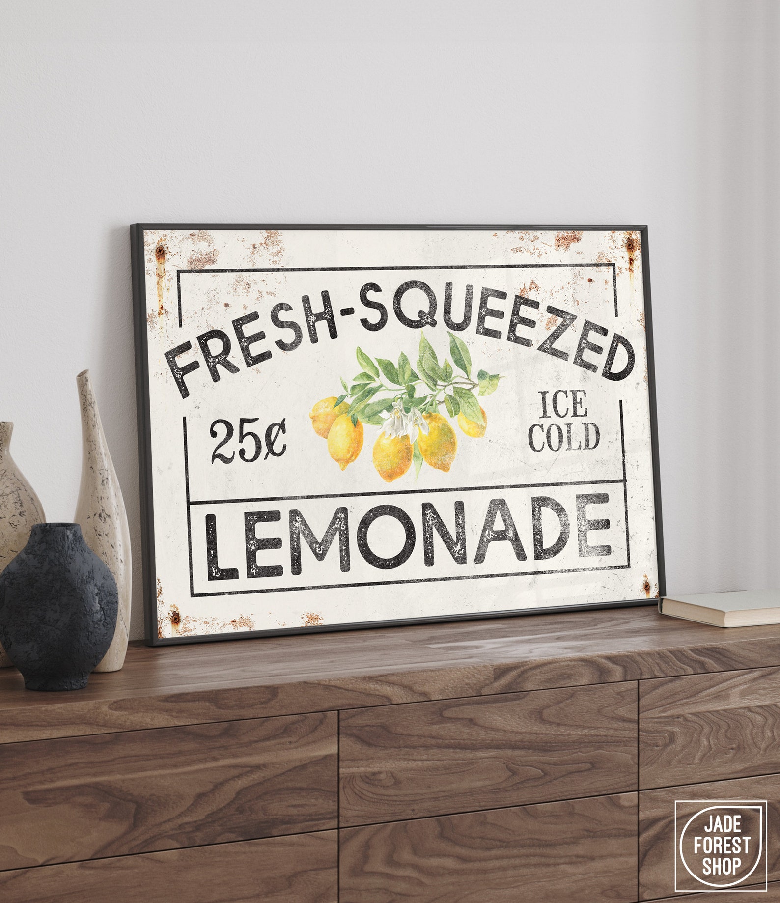 Rustic Fresh Squeezed Lemonade Sign, Vintage Farmers Market Decor ...